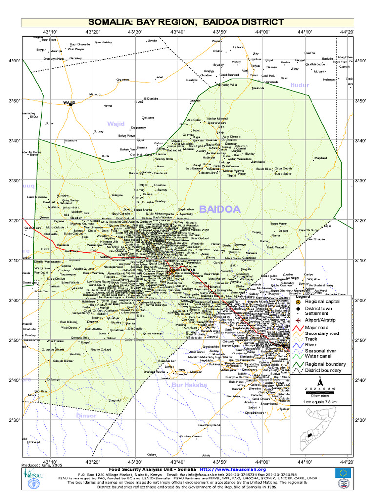 Bay Region Map: Baidoa District Overview | PDF