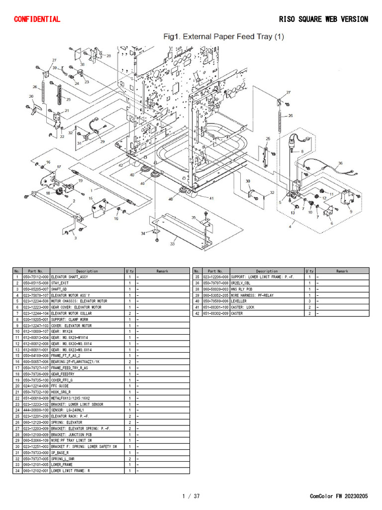 RISO ComColor Parts List and Assembly | PDF | Belt (Mechanical) | Tools