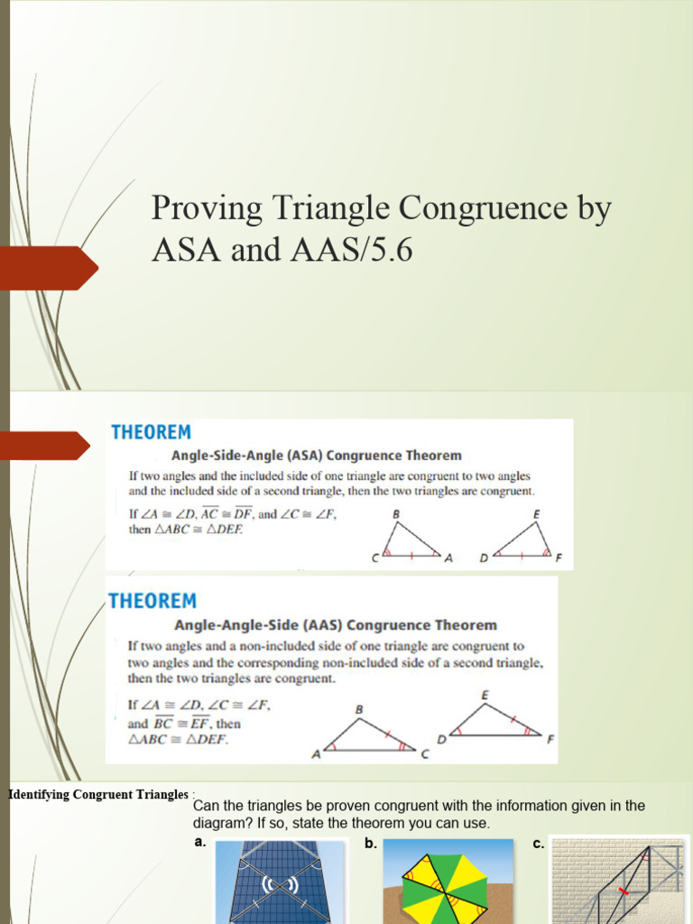 Triangle Congruence: ASA & AAS Methods | PDF