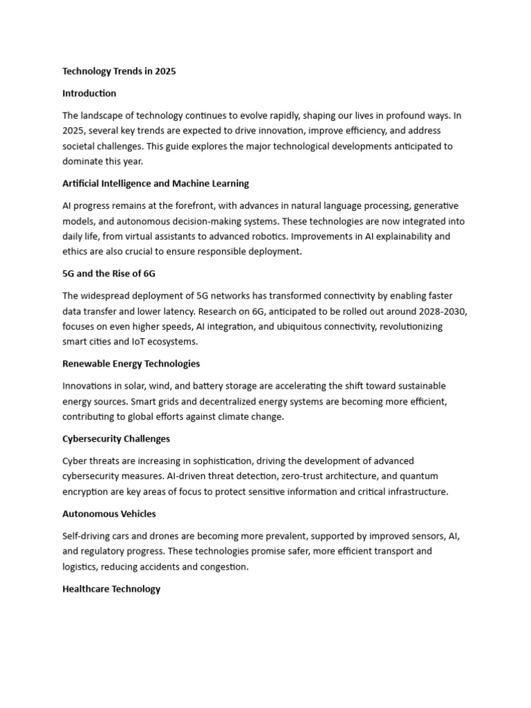Key Tech Trends Shaping 2025 | PDF | Artificial Intelligence ...