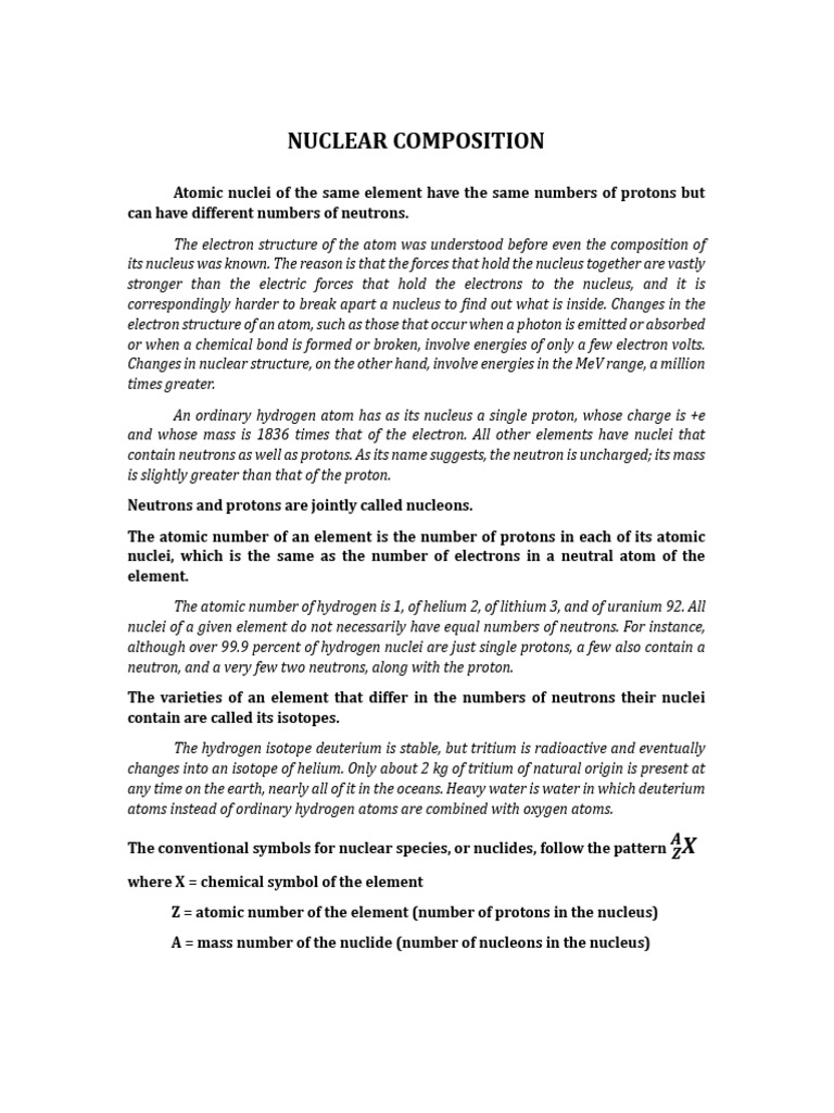 Understanding Nuclear Composition | PDF | Atoms | Atomic Nucleus