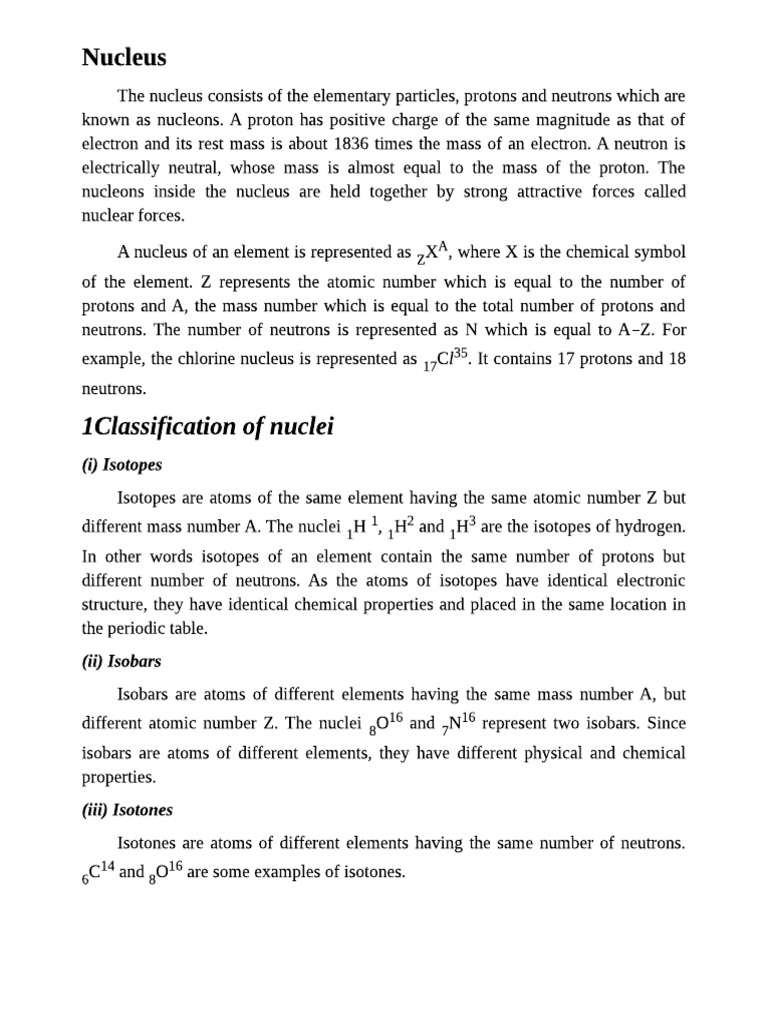 Note 1 Nuclear Basics | PDF
