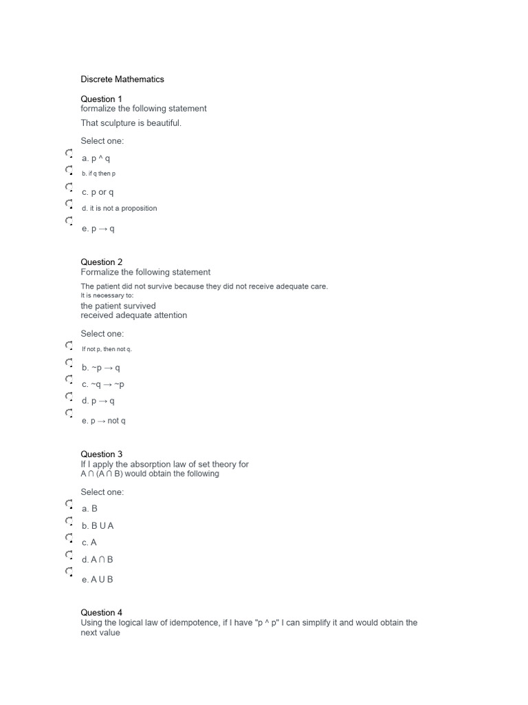 Discrete Mathematics Self Ev 1 | PDF
