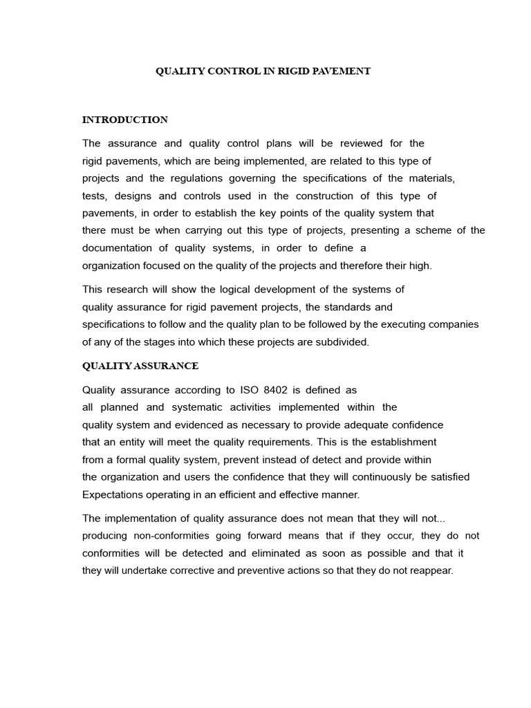 Quality Control for Rigid Pavements | PDF | Concrete | Quality ...