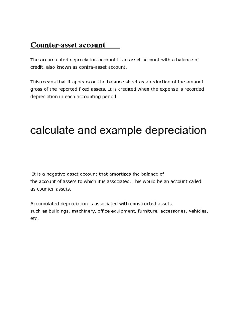 Contra-Asset Account | PDF
