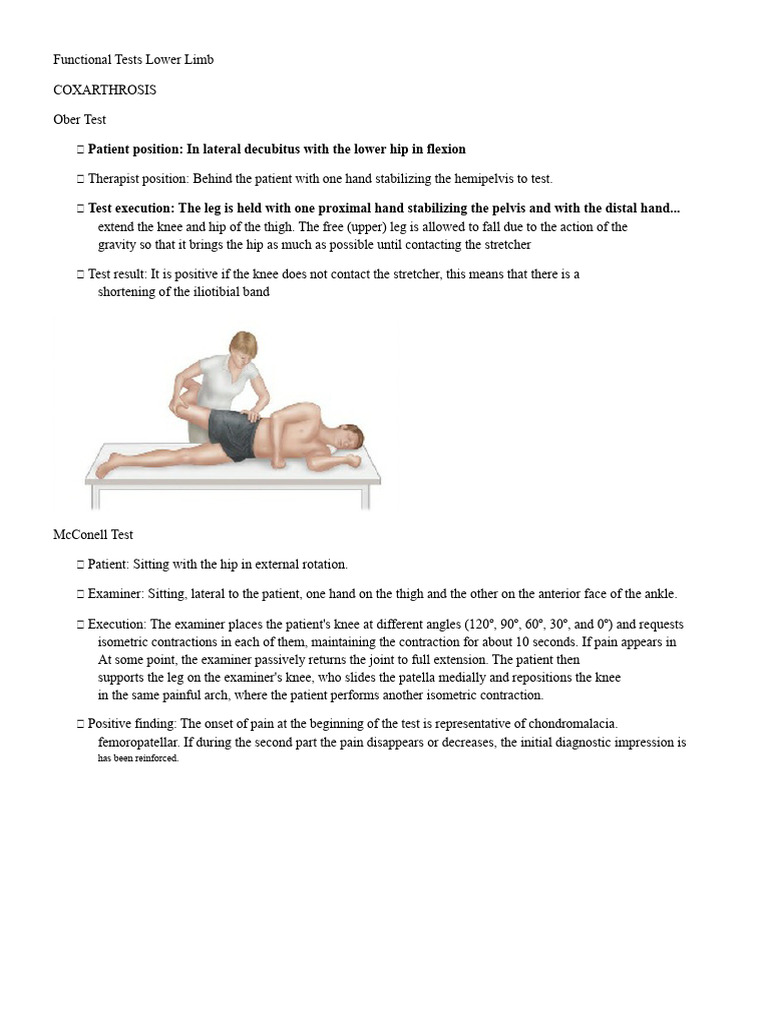 Functional Tests Lower Limb.docx | PDF | Knee | Anatomical Terms Of Motion