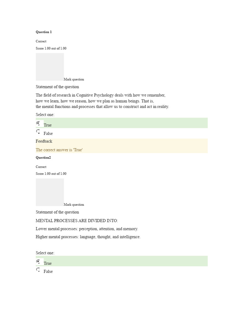 Cognitive Process Questionnaire 2 | PDF