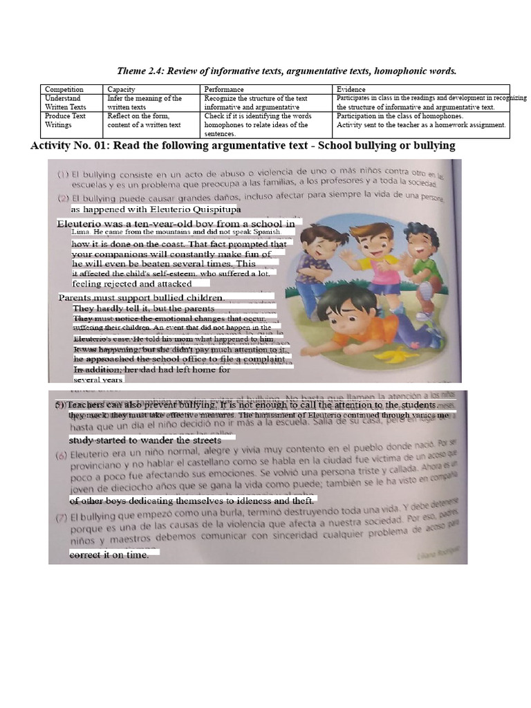Review of Informative Argumentative Text and Homophones | PDF ...