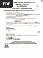 Grade 6 KPSEA Mathematics Term 1 2025 | PDF