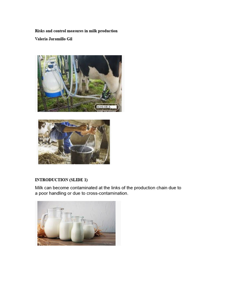 Risks and Control Measures in Milk Production | PDF | Hygiene | Dairy