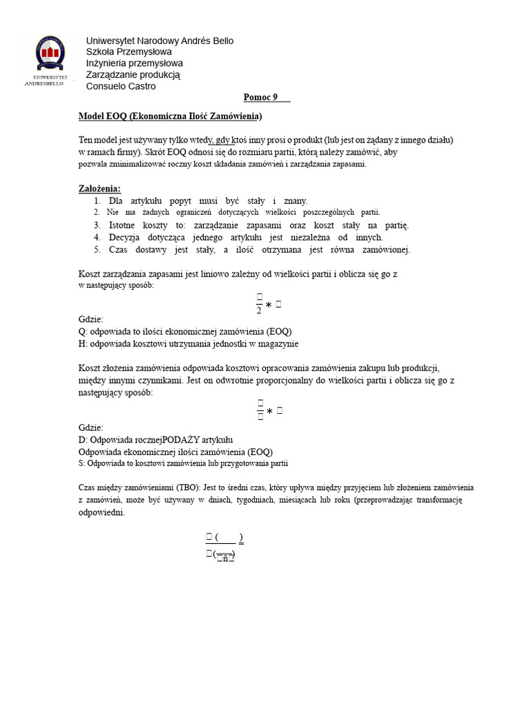 EOQ | PDF