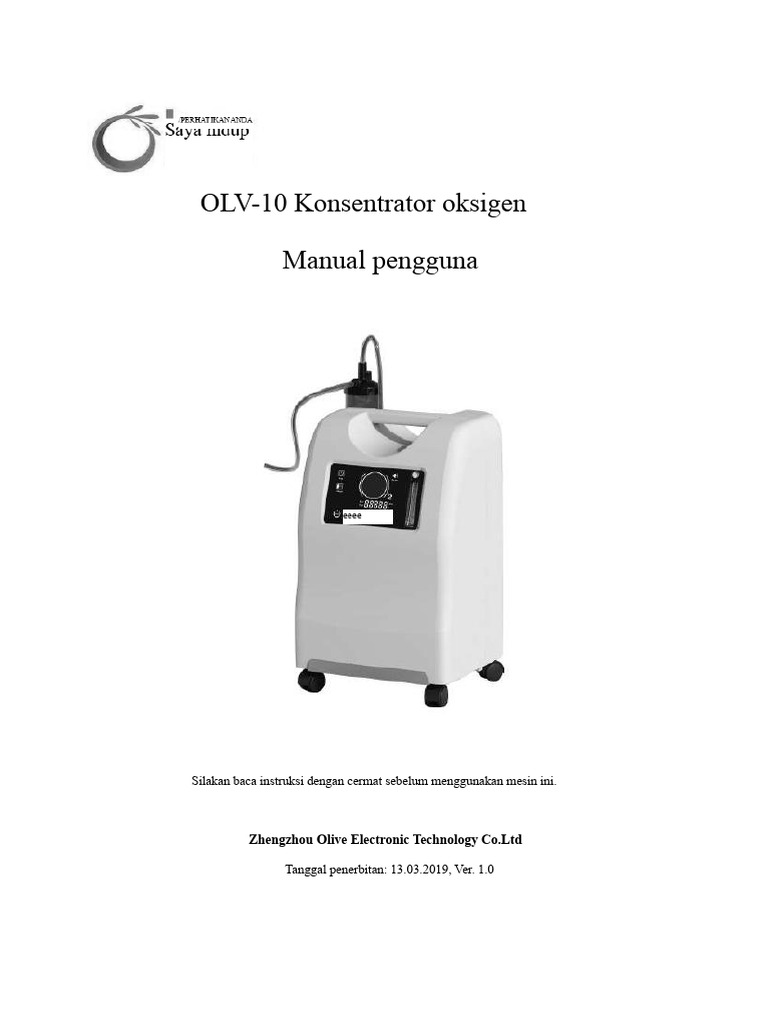 Panduan Penggunaan OLV-10 Konsentrator Oksigen | PDF