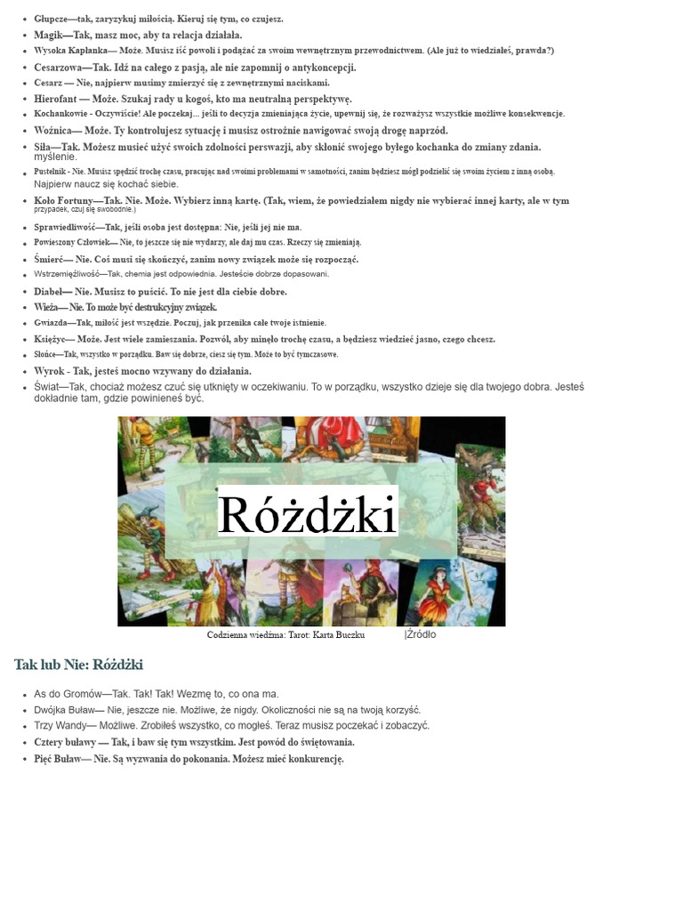 Jak Przeprowadzić Własne Odczyty Kart Tarota Typu Tak/Nie Na Pytania ...