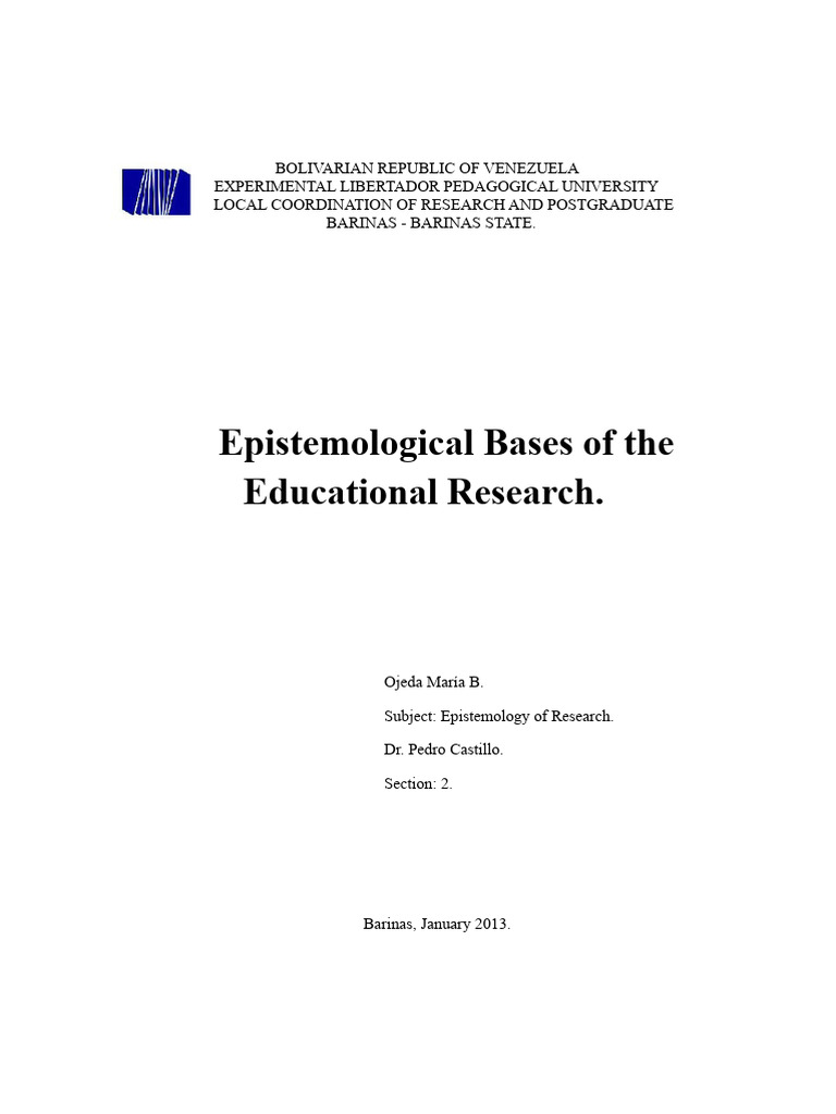 Epistemological Bases of Educational Research | PDF | Knowledge ...