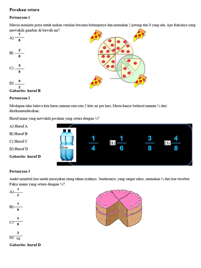 Pecahan yang setara | PDF