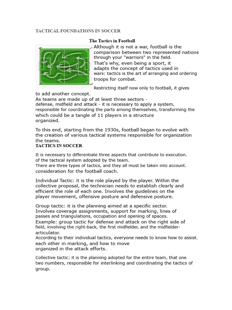 Tactical Fundamentals in Soccer | PDF | Forward (Association Football ...