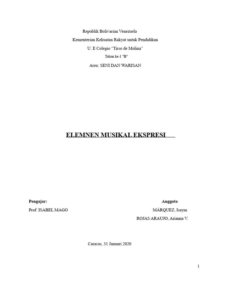 Elemen Ekspresi Musik dalam Seni | PDF
