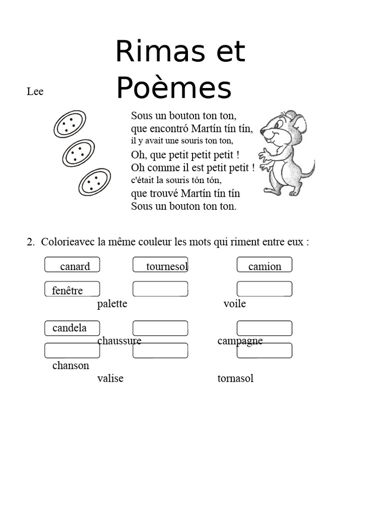 Poèmes et Rimes pour Enfants | PDF