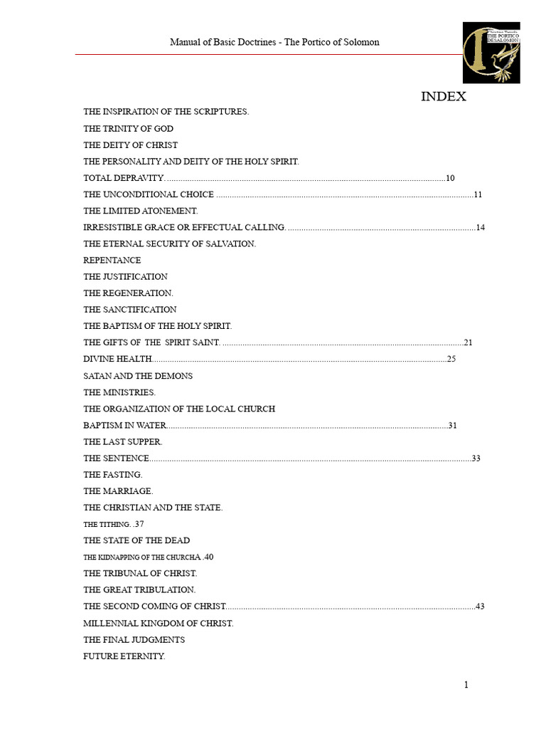 Basic Christian Doctrines Manual | PDF | Justification (Theology ...