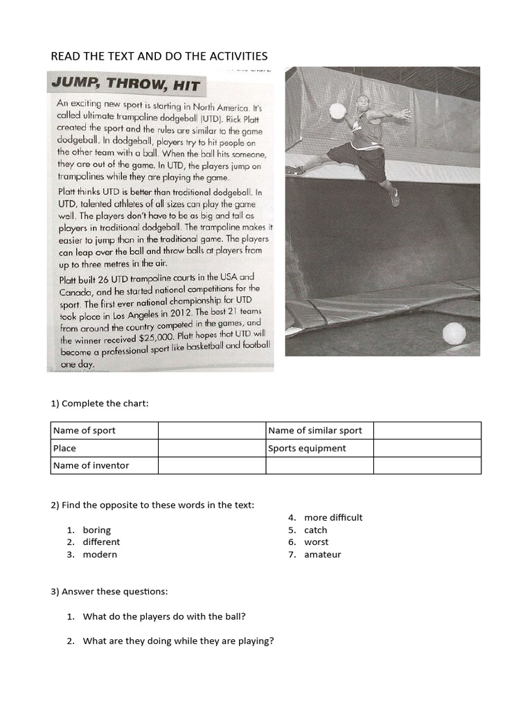 Reading Sport 3º ESO | PDF