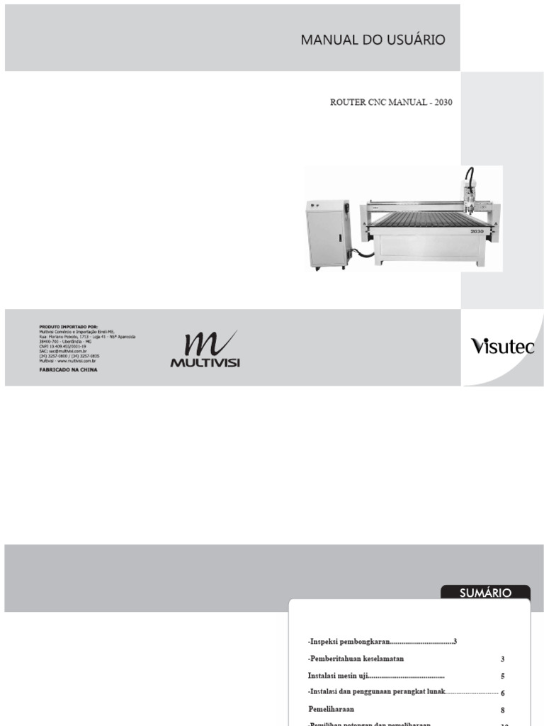 Panduan Manual Router CNC 2030 | PDF