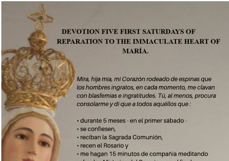Devotion of The First Five Saturdays | PDF