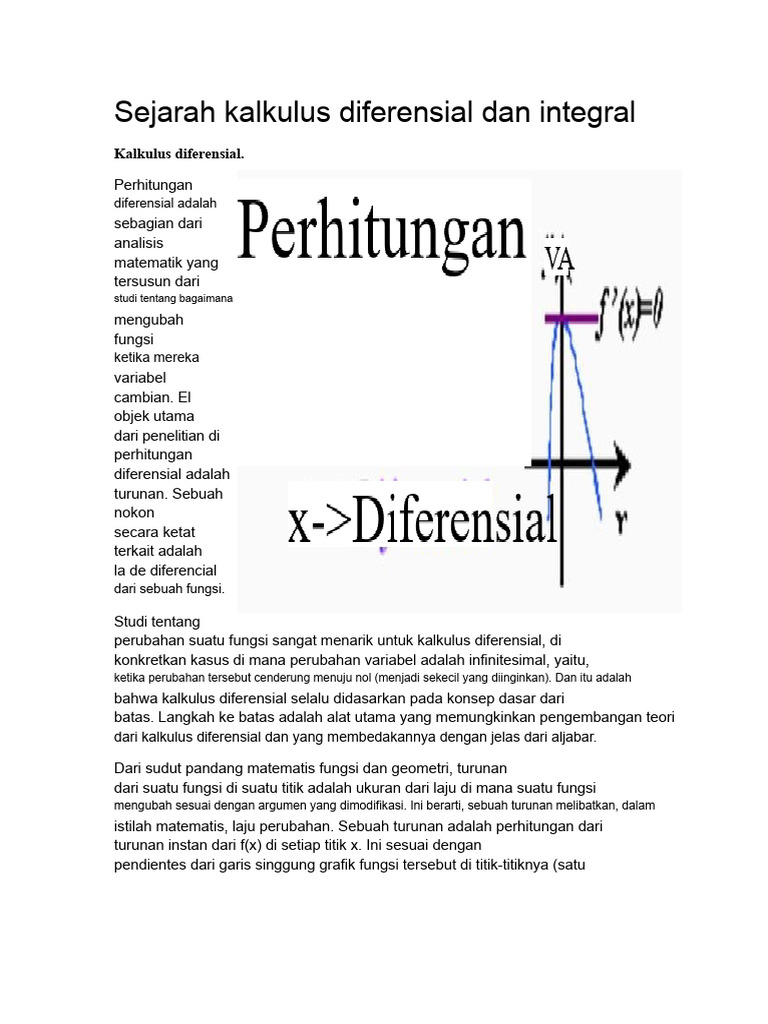 Sejarah dan Konsep Kalkulus Diferensial | PDF