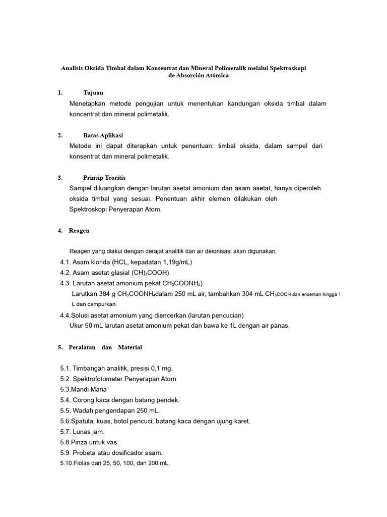 Analisis Oksida Timbal di Mineral Polimetalik | PDF