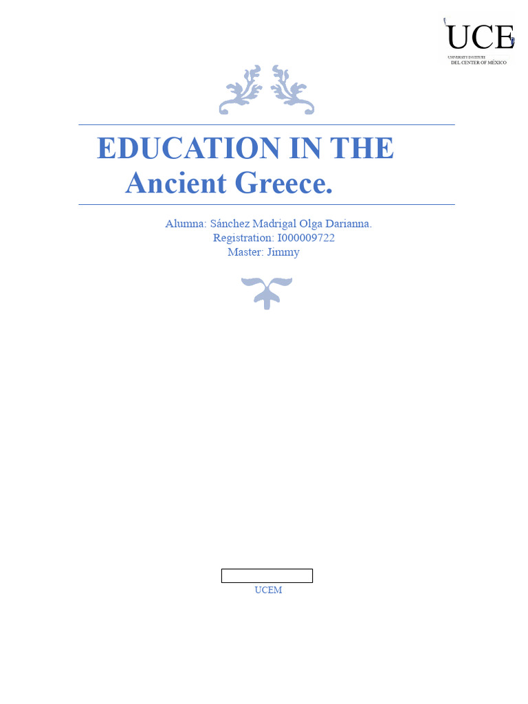Summary of Education in Ancient Greece. | PDF | Ancient Greek ...