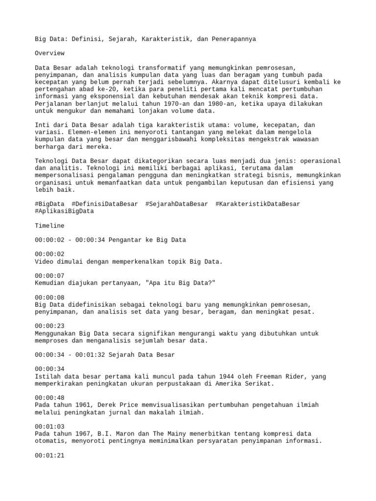 Definisi dan Sejarah Big Data | PDF