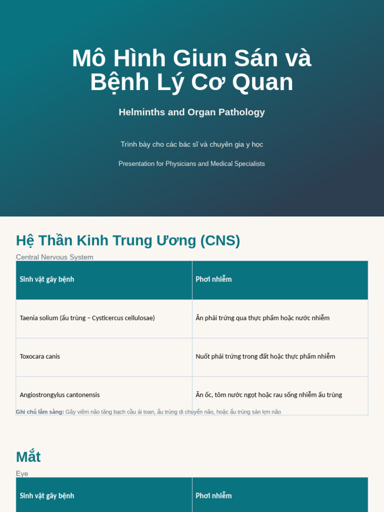 Helminth Pathology Presentation | PDF