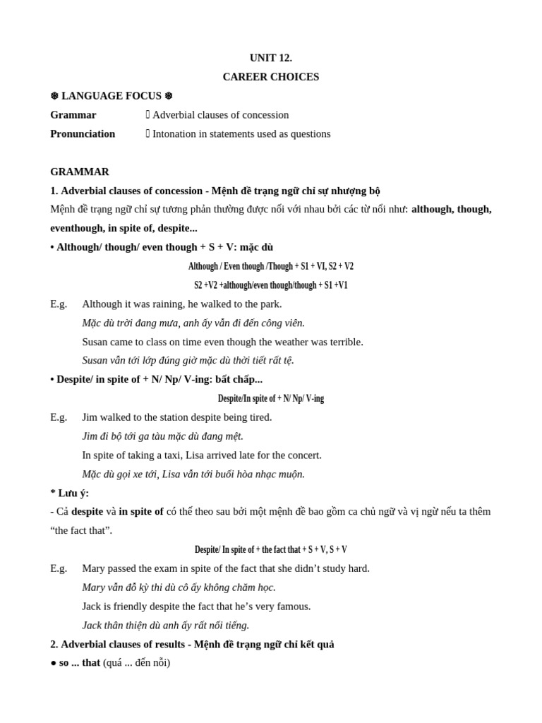 12. Unit 12. Career Choices | PDF