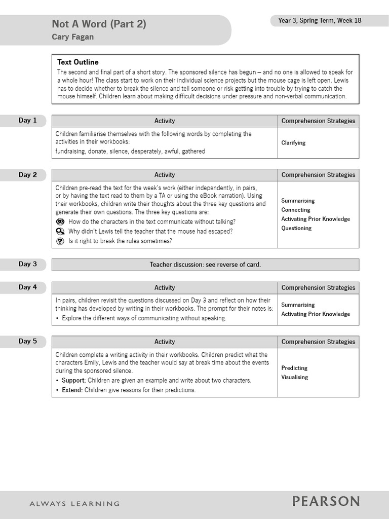Not A Word (Part 2) | PDF | Reading Comprehension | Human Communication