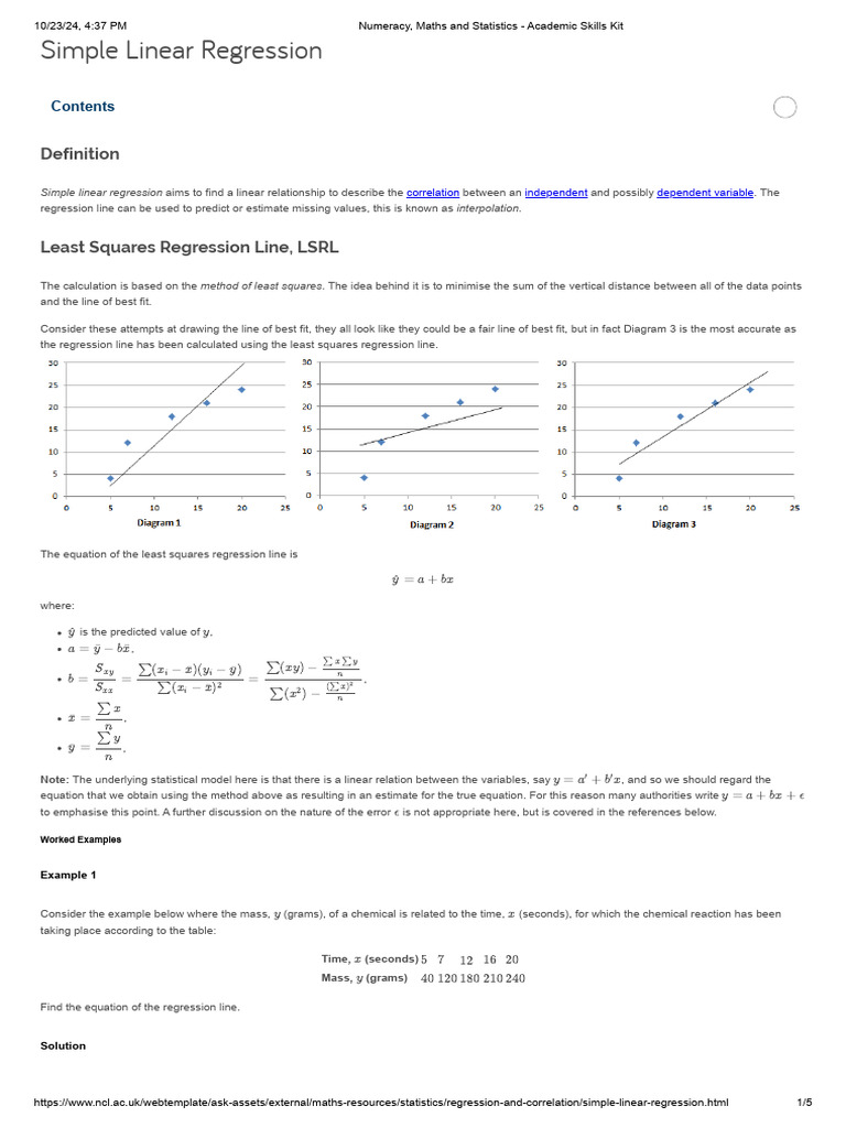 Linear Regression Example | PDF | Linear Regression | Least Squares