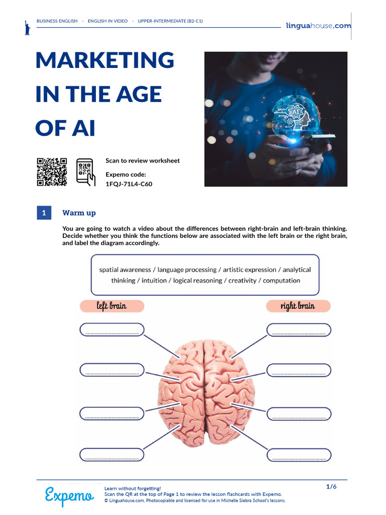 Marketing in The Age of Ai American English Student B2 C1 | PDF ...