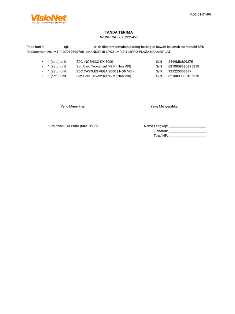 Tanda Terima | PDF
