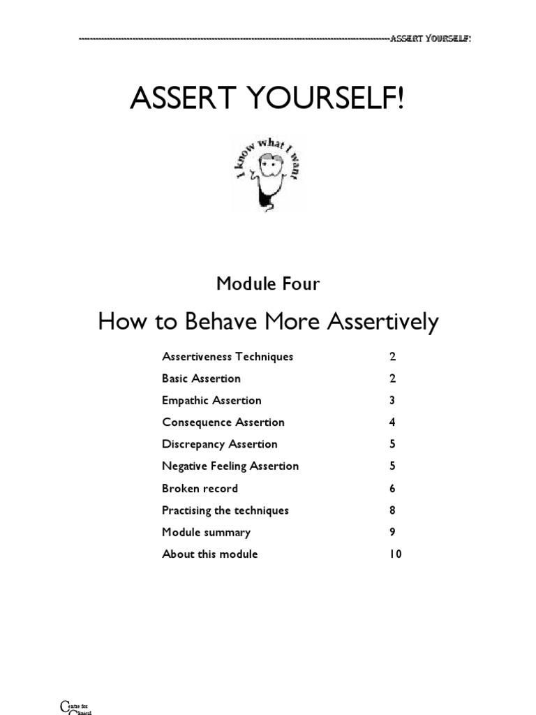Assertiveness Module | PDF | Empathy | Cognitive Behavioral Therapy