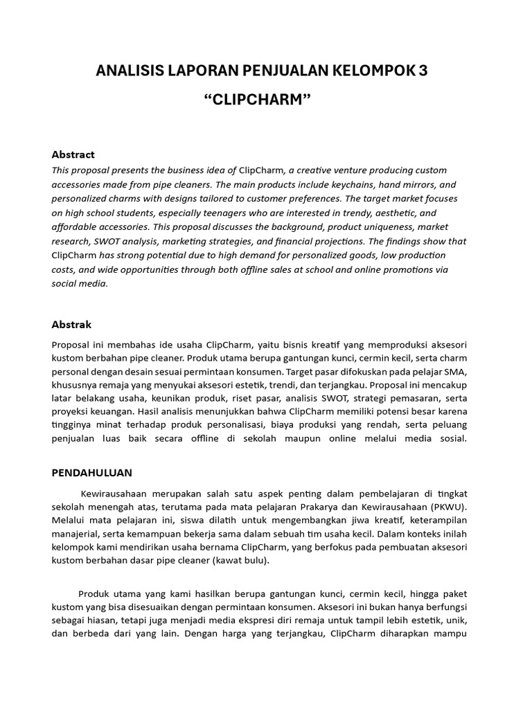 Analisis Laporan Penjualan Kelompok 3 | PDF
