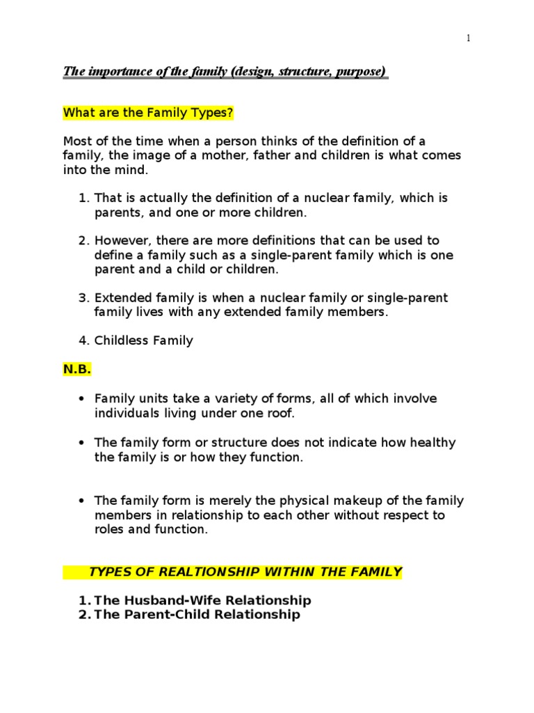 Understanding Family Purpose and Structure | PDF | Cain And Abel ...