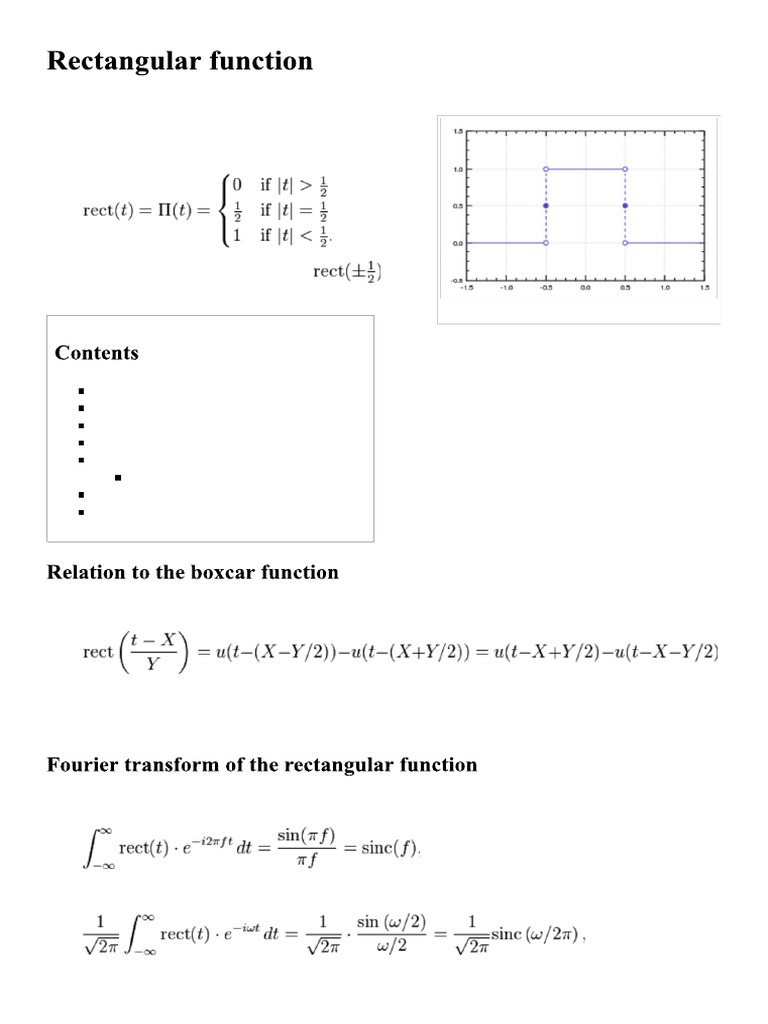Definition of the Rectangular Function | PDF | Functions And Mappings ...