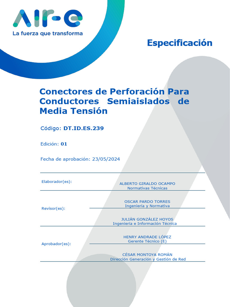 DT - id.ES.239 Conectores de Perforación MT | PDF | Conector eléctrico ...