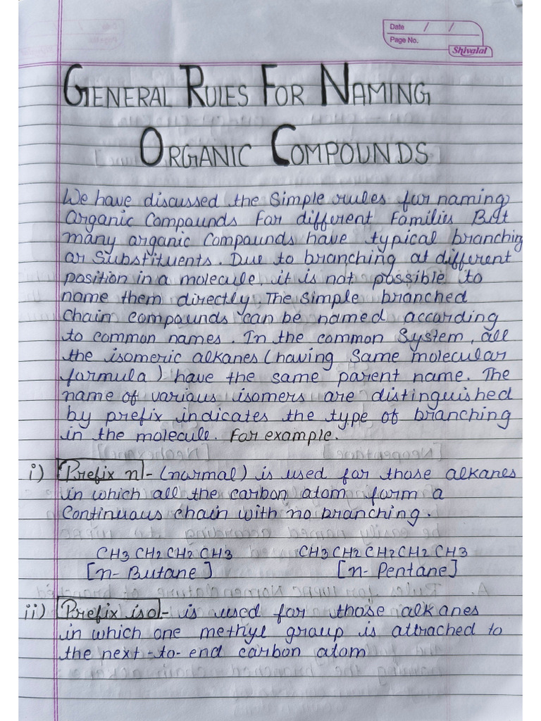 General Rules For Naming Organic Chemistry | PDF