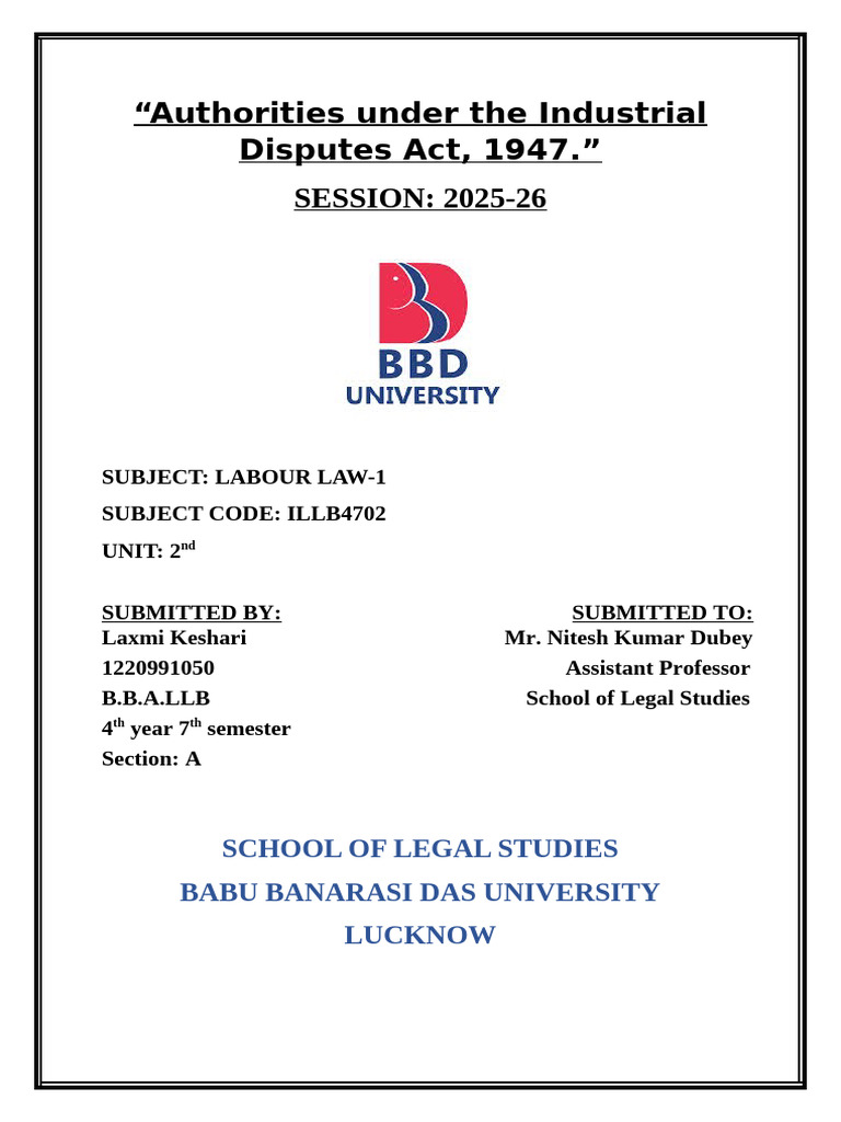 Authorities in Industrial Disputes Act | PDF | Strike Action | Tribunal