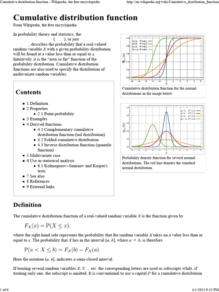 Cumulative Distribution Function - Wikipedia, The Free Encyclopedia ...