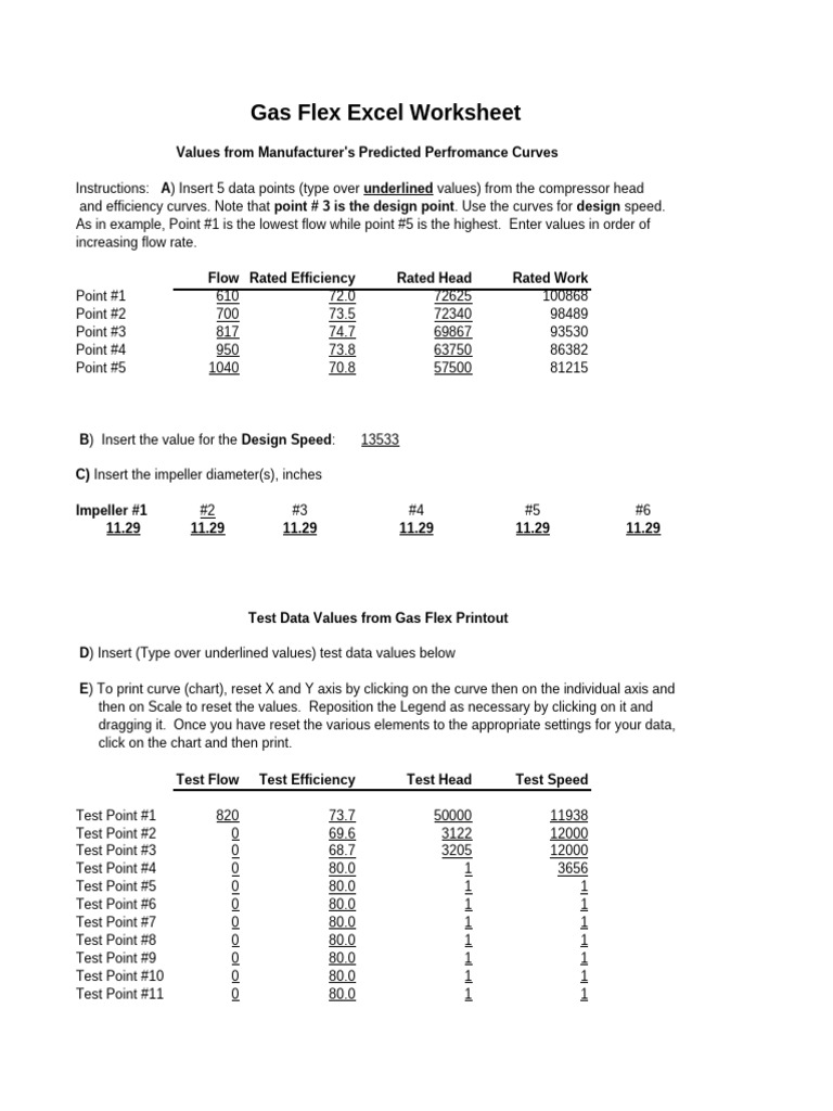 Gas Flex Performance Data Worksheet | PDF | Liquids | Energy Technology