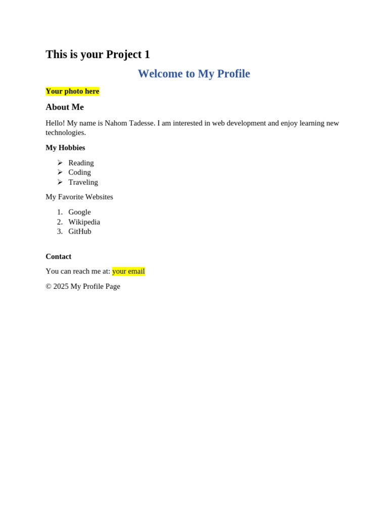 This Is Your Project 1 | PDF
