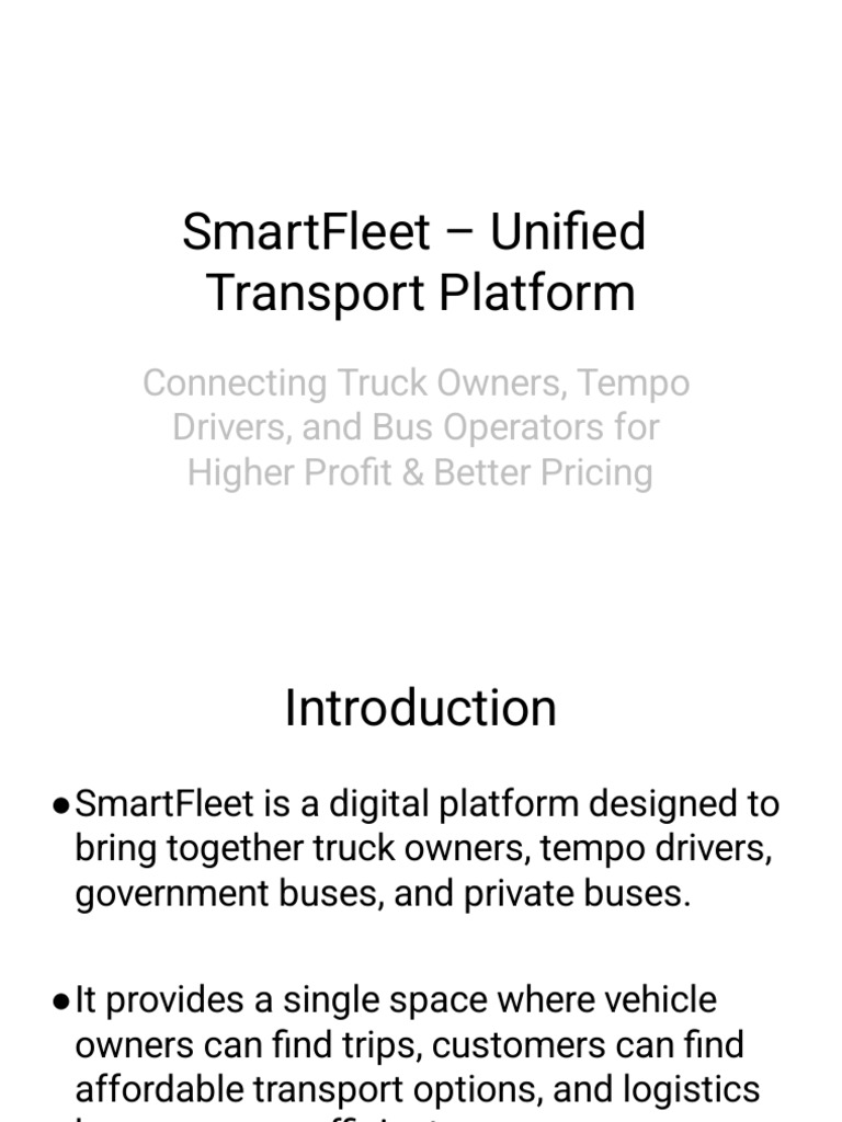 SmartFleet Transport Platform | PDF | Transport | Bus