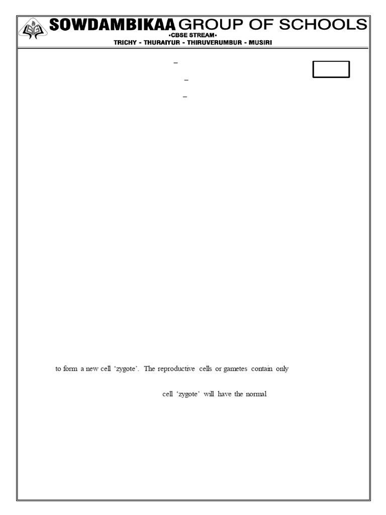 G10 Part Test 1 Science Answer Key Set C | PDF | Fertilisation | Flowers