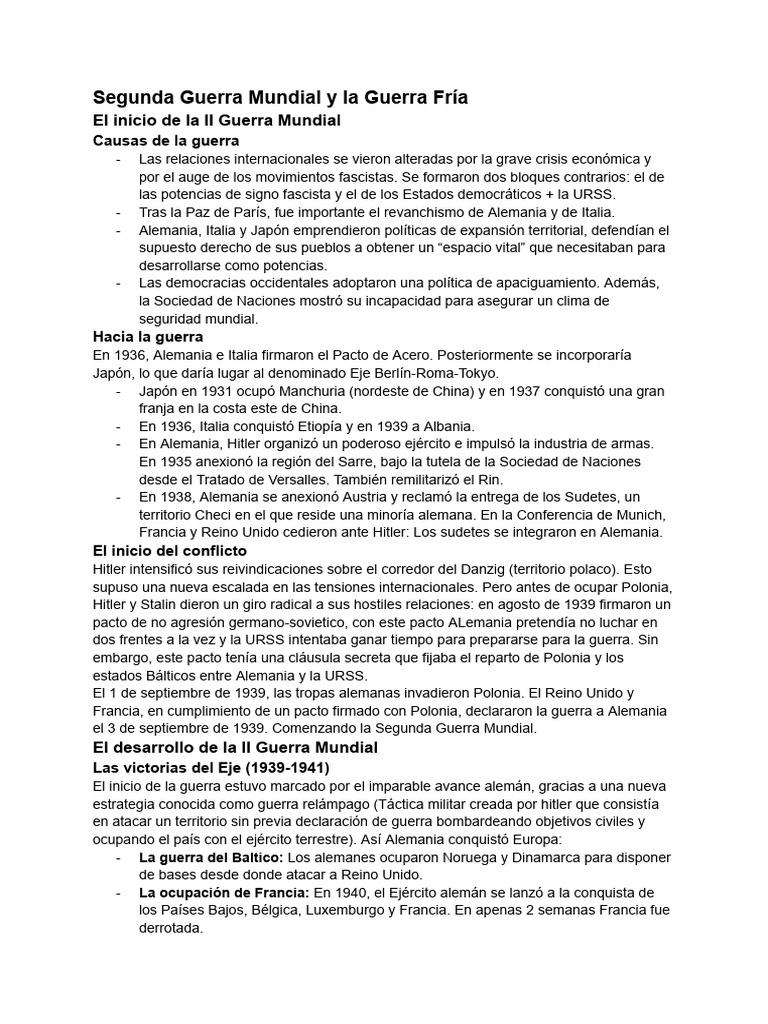 Segunda Guerra Mundial y Guerra Fría | PDF | Alemania nazi | Aliados de ...