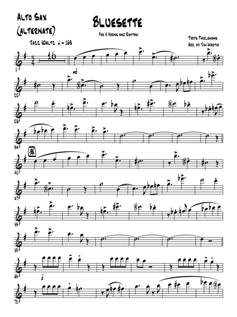 Blues Ette 4 Horns Alternate 1 | PDF